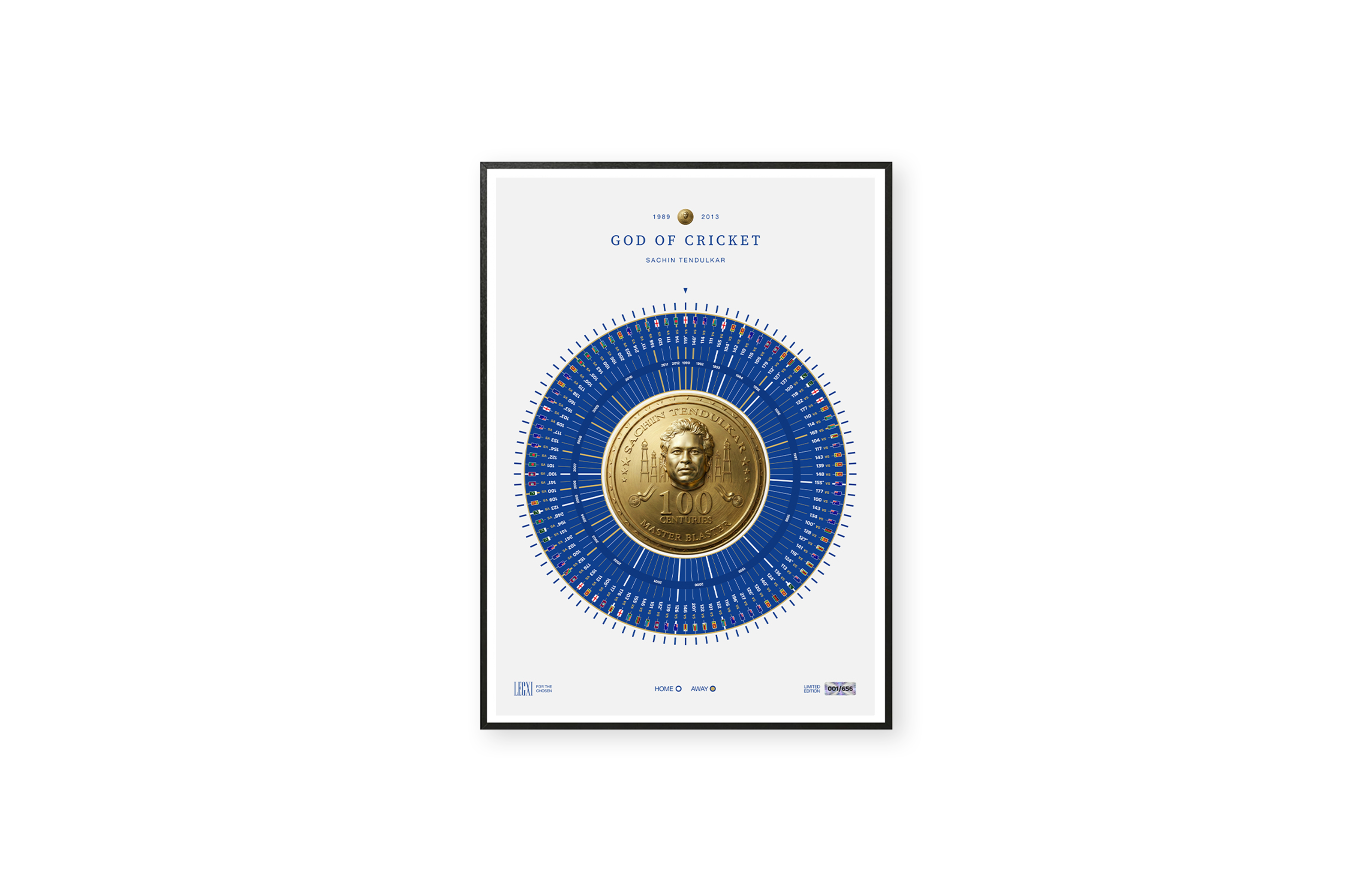 God of Cricket Artwork – 100 Centuries Limited Edition | Legxi